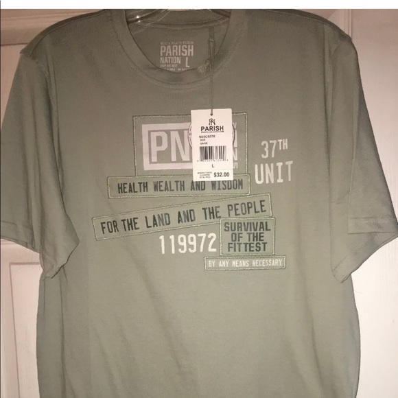 Parish Nation | Shirts | Parish Nation Crew Neck Tshirt In Sage Lots Of ...